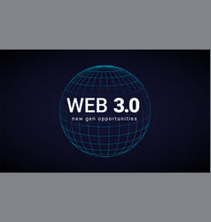 Web 3 world technology digital background web3 Vector Image