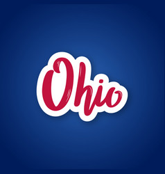 Ohio - hand drawn lettering name of usa state Vector Image