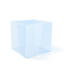 White glass cube 3d transparent geometric shape Vector Image