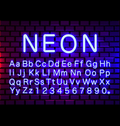 Neon city font sign number 7 signboard seven Vector Image