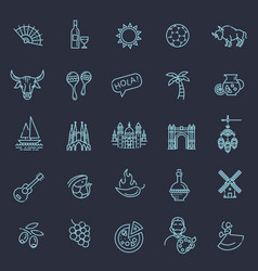 Spain landmarks and symbols set Royalty Free Vector Image