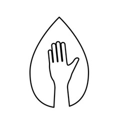 Human hand up symbol Royalty Free Vector Image