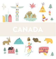 Cartoon map of canada Royalty Free Vector Image