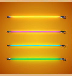 Shining green neon light frame design element Vector Image