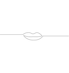 Woman lips laughing continuous one line drawing Vector Image