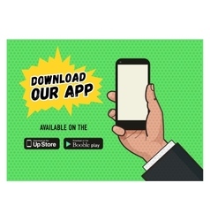 Download app sticker with phone and screenshot Vector Image