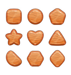 Cartoon wooden stars set Royalty Free Vector Image