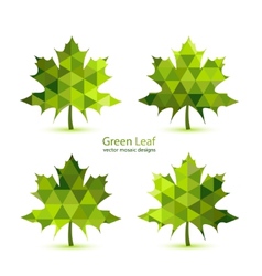 Set of abstract mosaic maple Royalty Free Vector Image