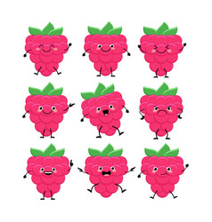Cartoon raspberry isolated Royalty Free Vector Image