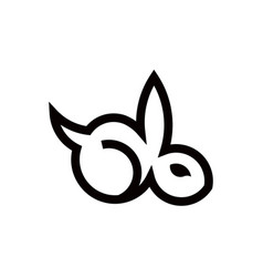 Animal rabbit one line art logo design Royalty Free Vector
