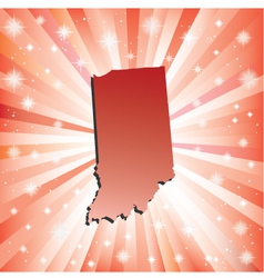 Indiana in state maps usa with capital city star Vector Image