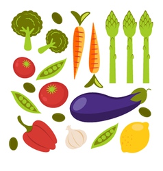 Fresh vegetables set Royalty Free Vector Image