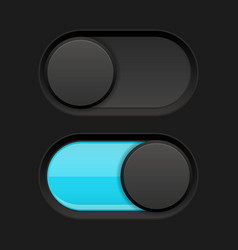 Toggle switch buttons on and off 3d oval gray Vector Image