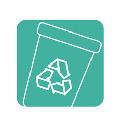 Line recycle can trash to care environment Vector Image