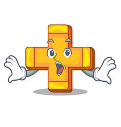 Gamer retro plus sign addition symbol cartoon Vector Image