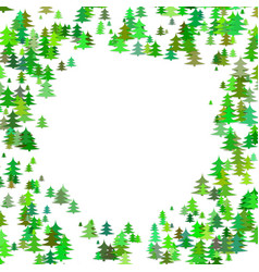 Abstract random pine tree pattern round border Vector Image