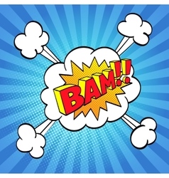 Explosion boom comic effect Royalty Free Vector Image