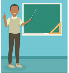 Young male teacher teaching Royalty Free Vector Image