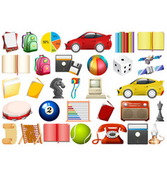 Large set different objects Royalty Free Vector Image