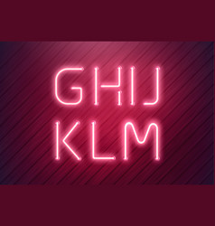 Pink neon script uppercase and lowercase letters Vector Image