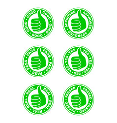 Approved thumbs up icon Royalty Free Vector Image