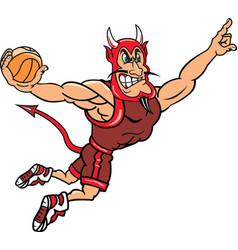 Devil sports hockey logo mascot Royalty Free Vector Image