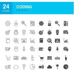 Line web and user interface design icons big set Vector Image