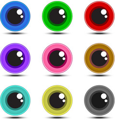 Realistic multi colored eyeball iris pupils set Vector Image