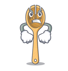 Angry wooden spoon mascot cartoon Royalty Free Vector Image