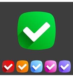 Flat game graphics icon tick Royalty Free Vector Image