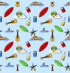 Cocktail pattern in coconut Royalty Free Vector Image