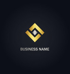 Square shape abstract gold logo Royalty Free Vector Image