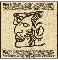 Aztec motif head background Royalty Free Vector Image