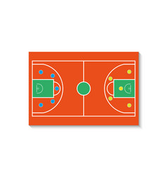 Basketball court with a tactical scheme the Vector Image