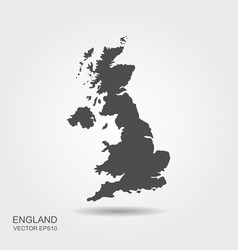 Silhouette map of the united kingdom and ireland Vector Image