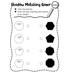 Shadow matching game shape 2 Royalty Free Vector Image