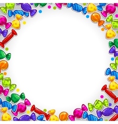 Frame with sweets and candy Royalty Free Vector Image