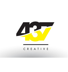 32 black and yellow number logo design Royalty Free Vector