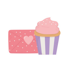 Valentine day cupcake Royalty Free Vector Image