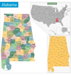 Alabama line art map Royalty Free Vector Image