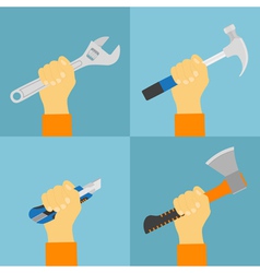 Hand holding a hammer tools icon cartoon hand Vector Image