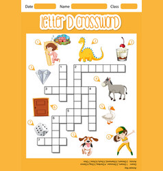 Wild animals crossword template Royalty Free Vector Image