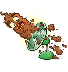 Poop cartoon character blowing a big fart Vector Image