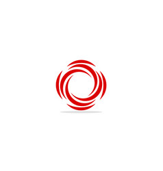 O logo red vortex dynamic swirl Royalty Free Vector Image