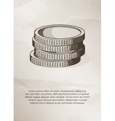 Vintage money stack concept Royalty Free Vector Image