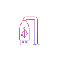 Micro usb output linear manual label icon Vector Image