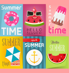 Summer themed posters Royalty Free Vector Image