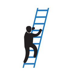 Man climbing stairs icon simple flat style Vector Image