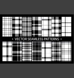 Geometric plaid line black and white minimalistic Vector Image