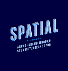 Stylised 3d font alphabet letters and numbers Vector Image